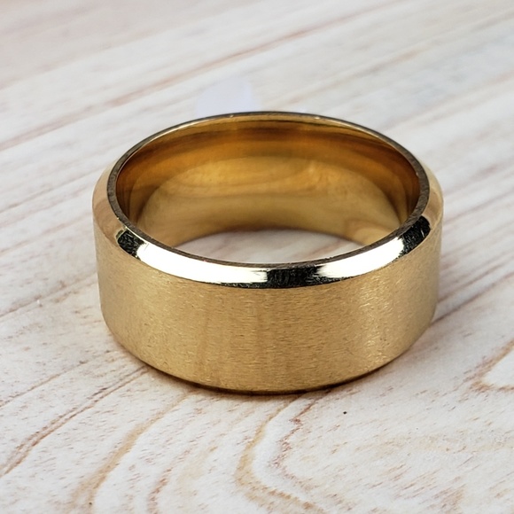Accessories | Gold 8mm Wide Brushed Finish Ring | Poshmark
